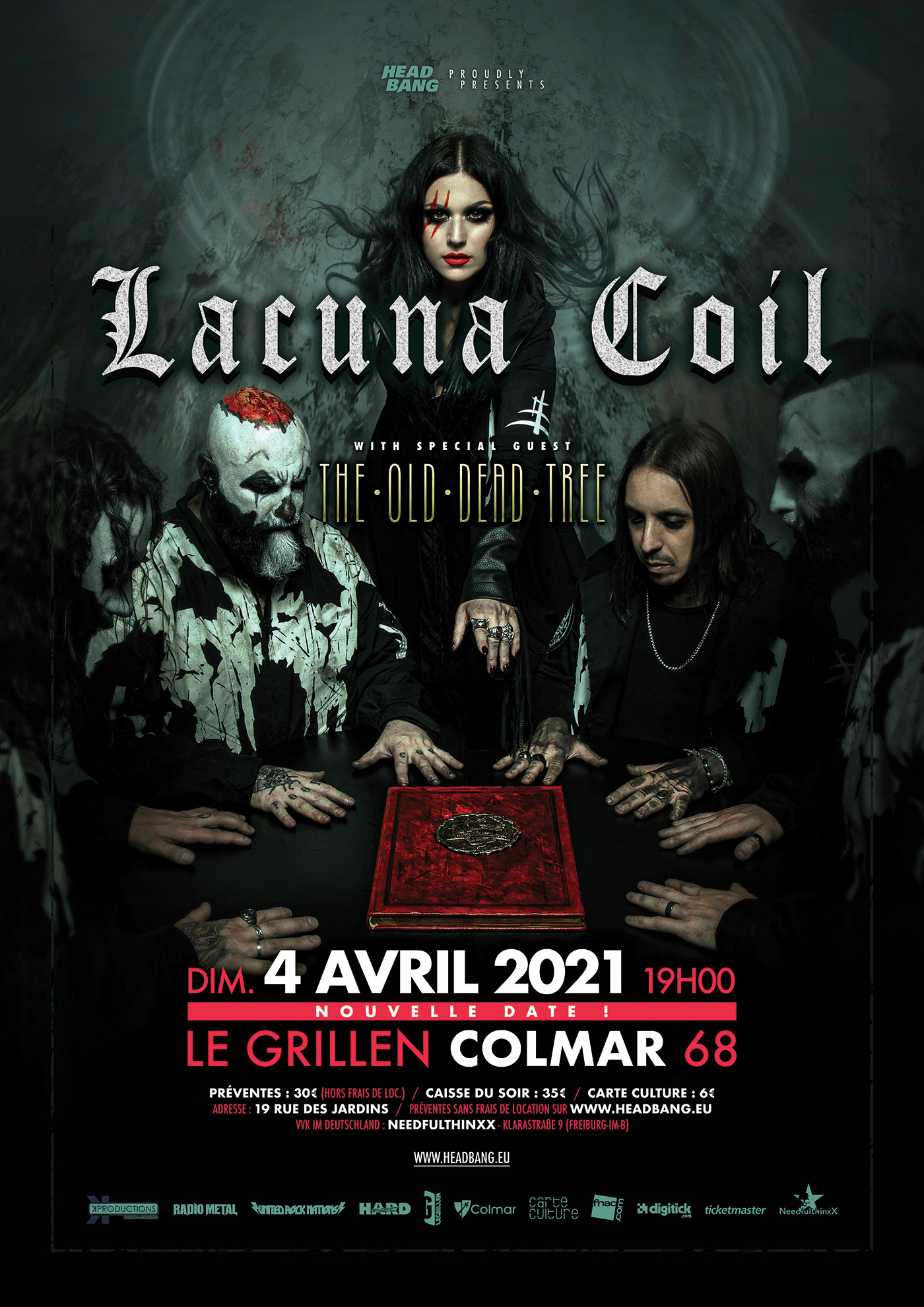 Concerts > Lacuna Coil @ Le Grillen - Colmar, France [04/04/2021]