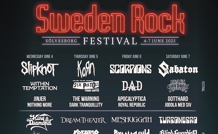 Le Sweden Rock Festival 2025, c'est dans 3 semaines